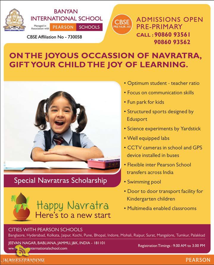 ADMISSIONS OPEN FOR BANYAN INTERNATIONAL SCHOOL | JKAlerts JK Updates.