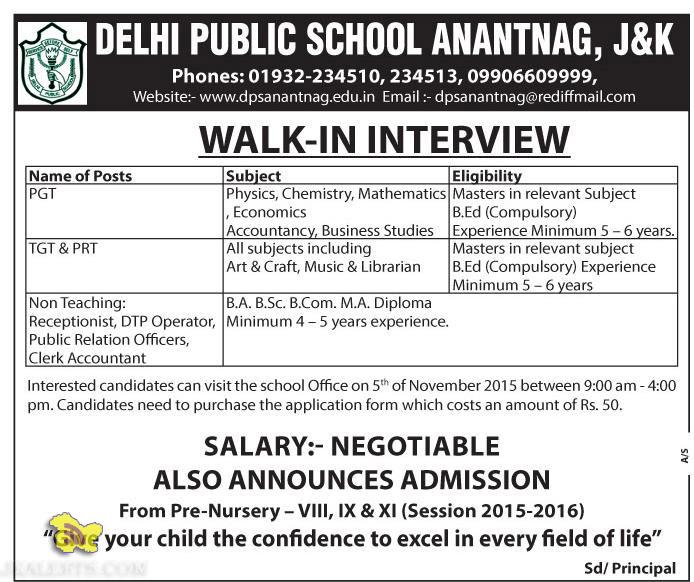 Teaching, Receptionist, DTP Operator, Clerk Accountant jobs in DPS ...