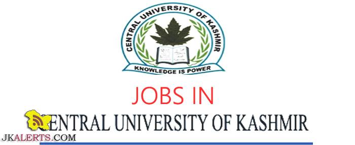 Central University of Kashmir CUK Recruitment 2019. | JKAlerts JK Updates.