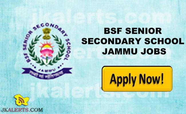Jobs in BSF Senior Secondary School Jammu. | JKAlerts