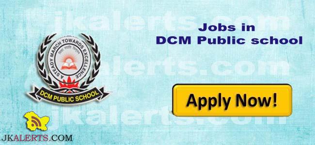 DCM Public School Jobs Recruitment 2019. | JKAlerts JK Updates.