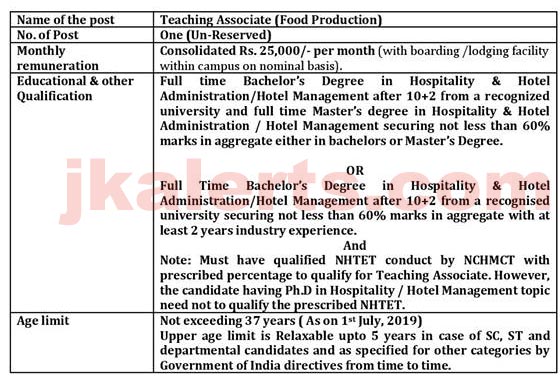 Institute of Hotel Management IHM Srinagar Jobs Recruitment 2019 ...
