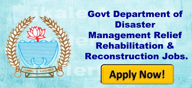 J&K Govt Department of Disaster Management Relief Rehabilitation ...
