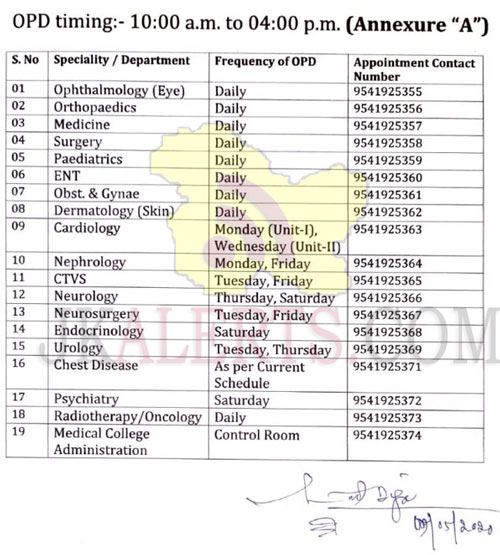 GMC Jammu and other associated hospitals OPD's Starts from May 12 ...
