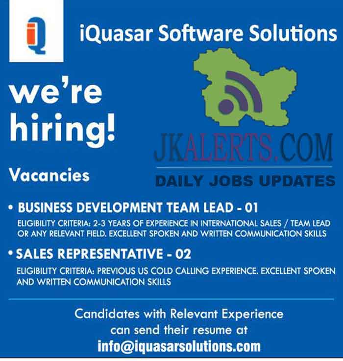 iQuasar Software Solutions Business Development Team Lead, Sales ...