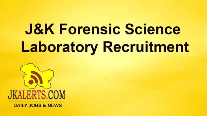 JK Forensic Science Laboratory Selection list for the post