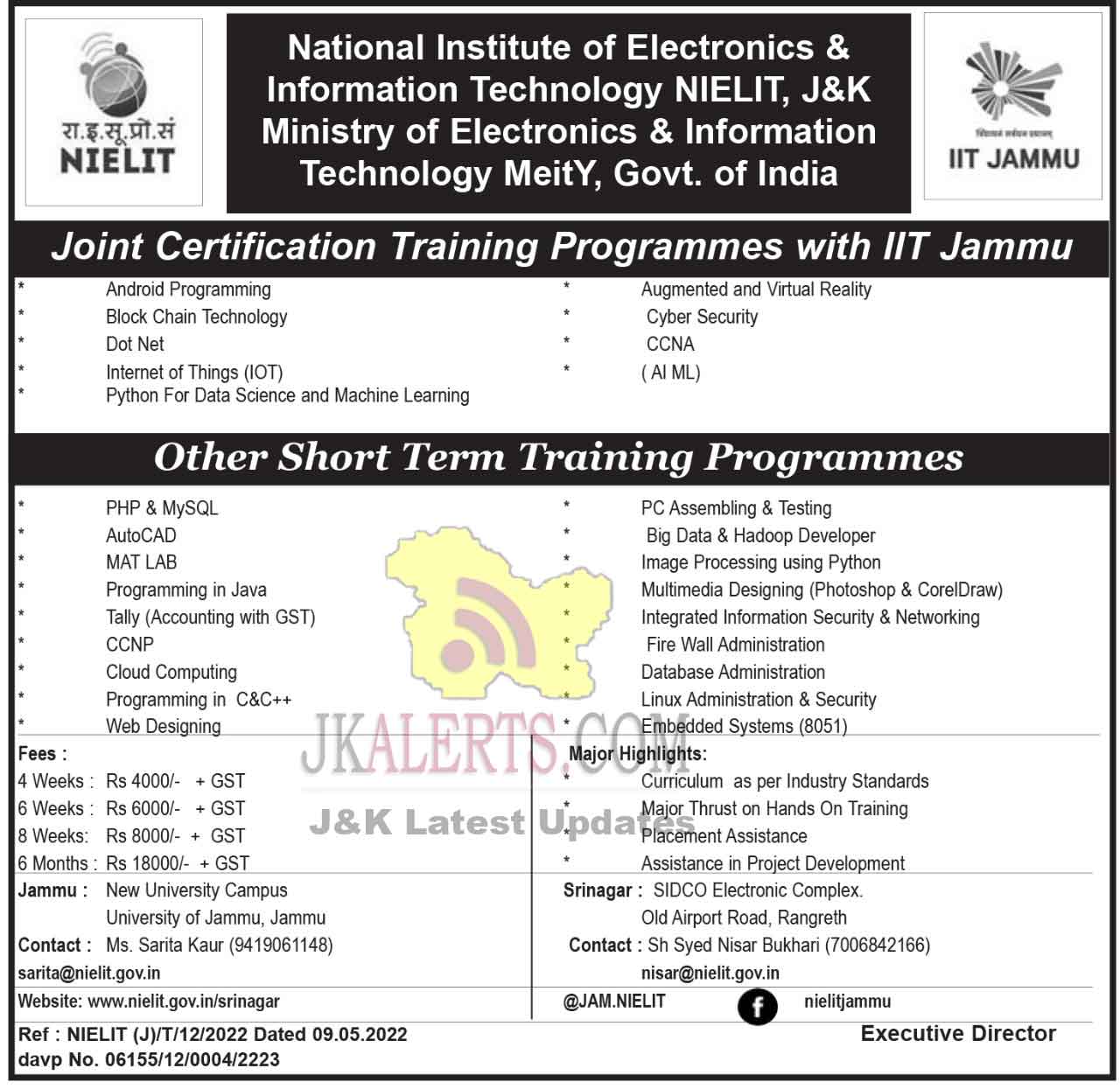 NIELIT Training programmes with IIT Jammu. | JKAlerts