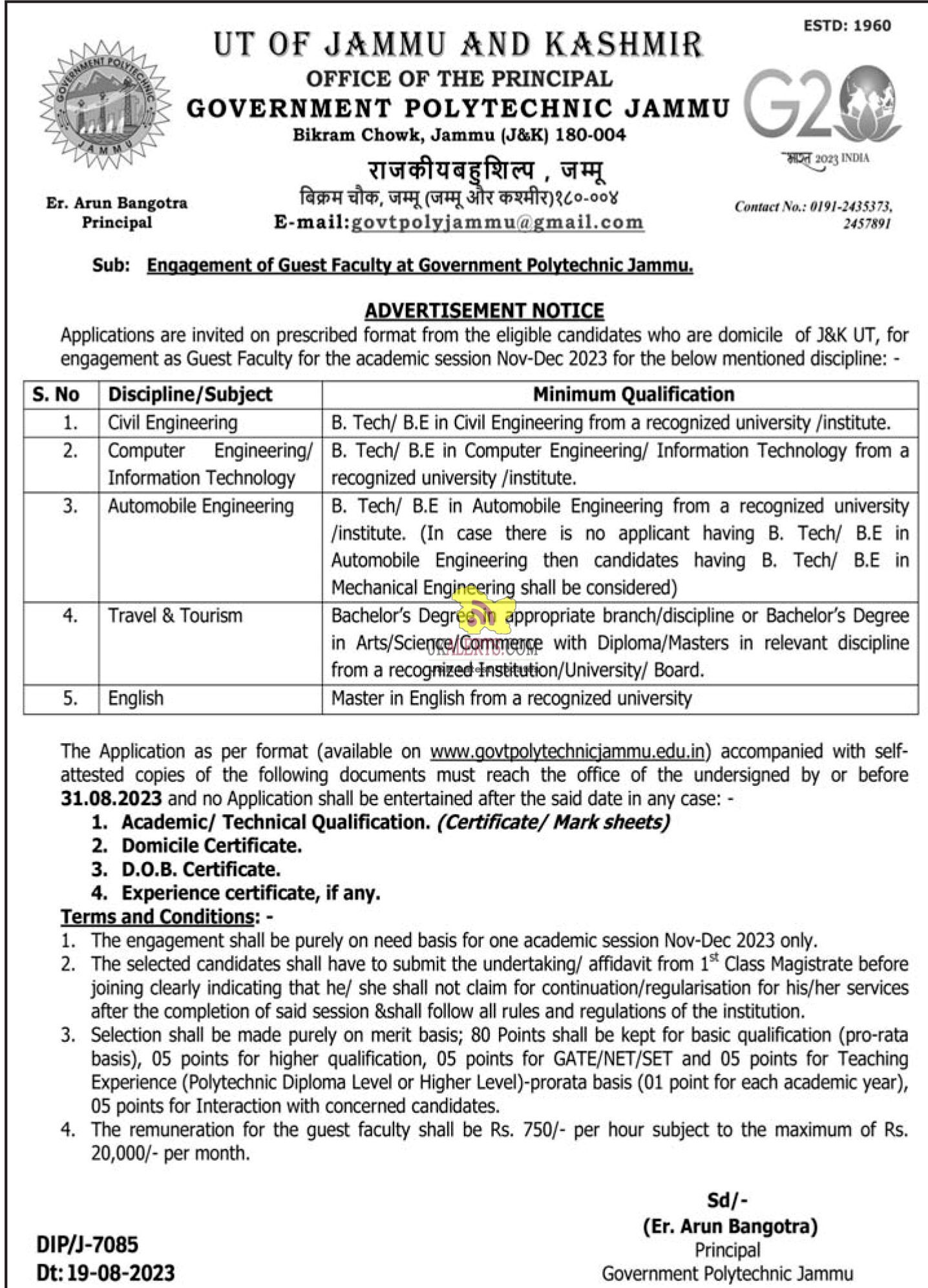 Govt. Polytechnic Jammu Jobs 2023. | Govt Private Jobs updates Jammu ...