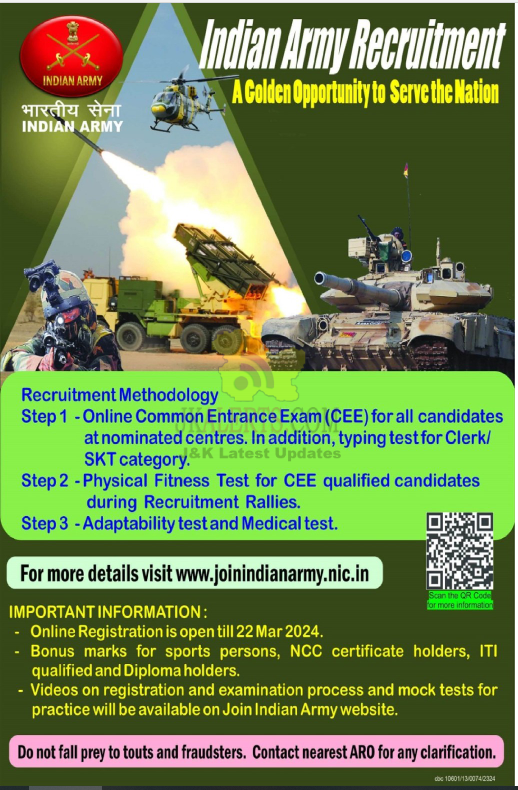 Indian Army Recruitment 2024. | Govt Private Jobs updates Jammu ...