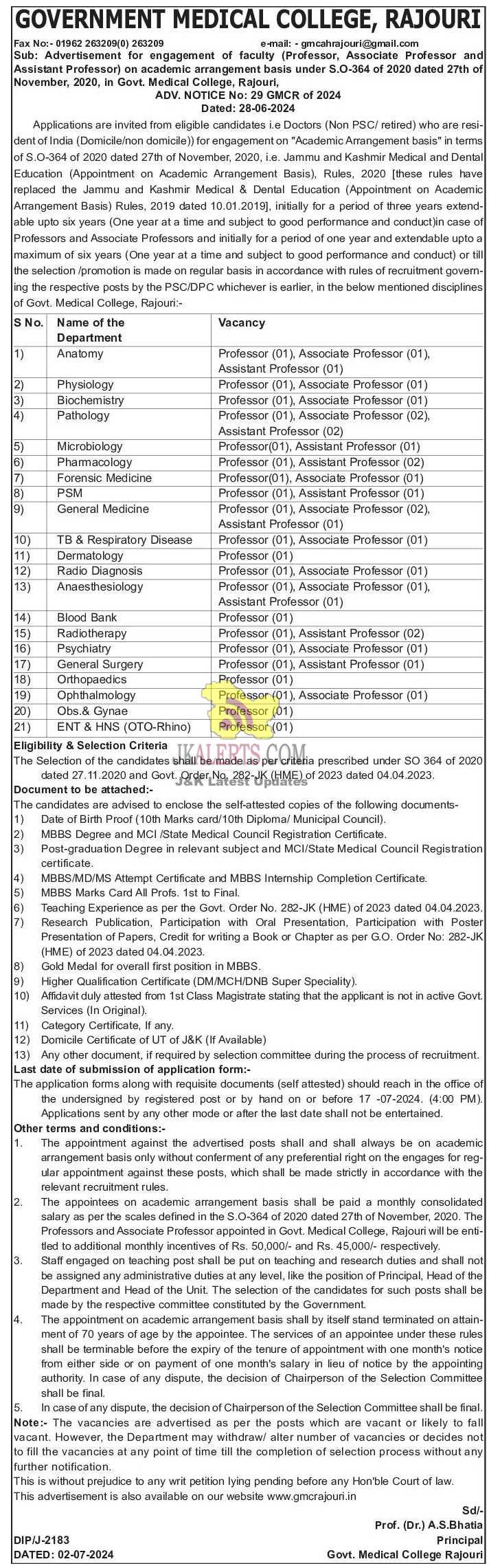 GMC Rajouri Jobs Recruitment 2024. | JKAlerts JK Updates.
