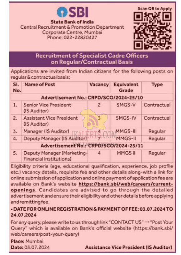 State Bank of India SBI Jobs Recruitment 2024 | Govt Private Jobs ...