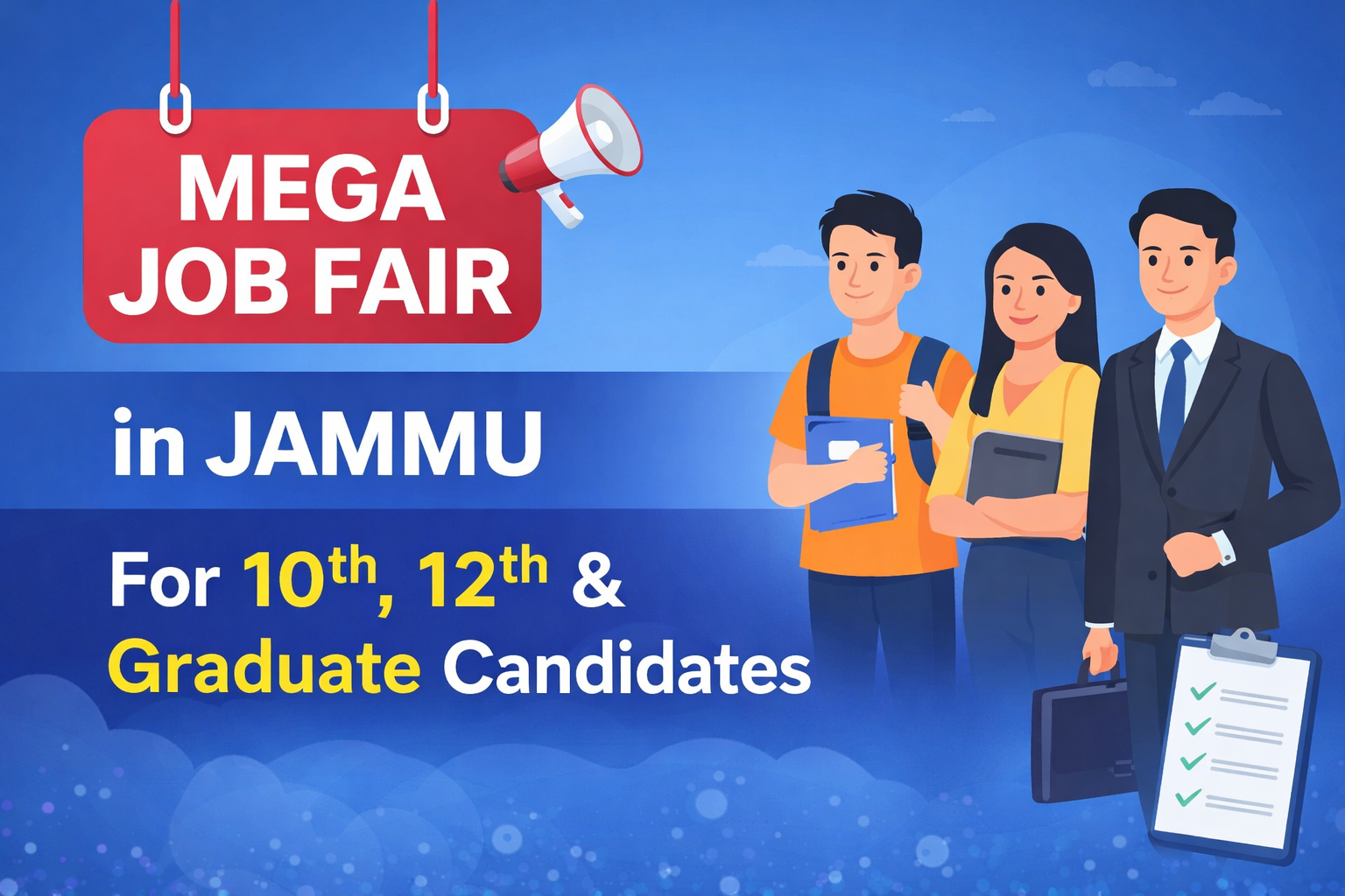 Mega Job Fair in Jammu for 10th, 12th, Graduates candidates.