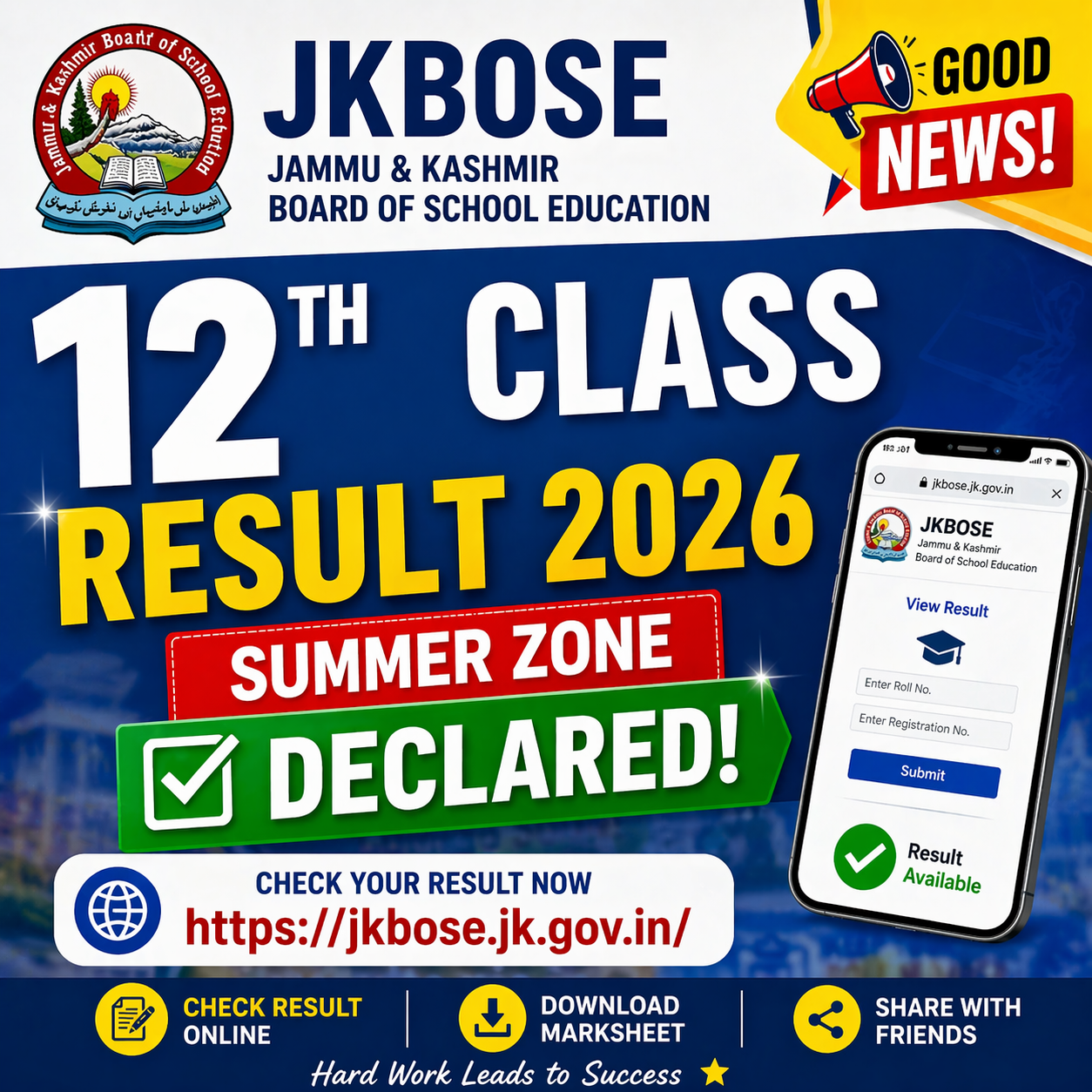 JKBOSE Class 12th Result Declared – Check Direct Link. | Govt Private ...